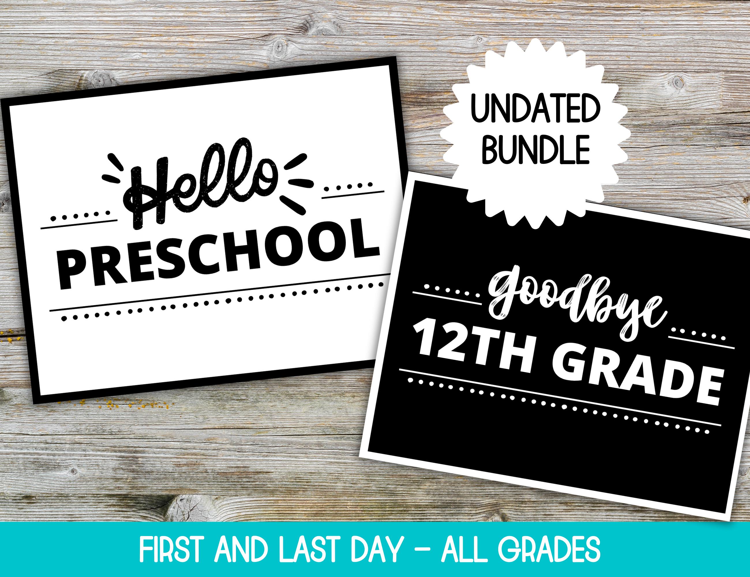 First and Last Day of School Sign Printable, First Day of School Sign ...