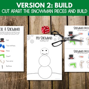 Roll A Snowman Game Printable, Build A Snowman, Preschool Class Party ...