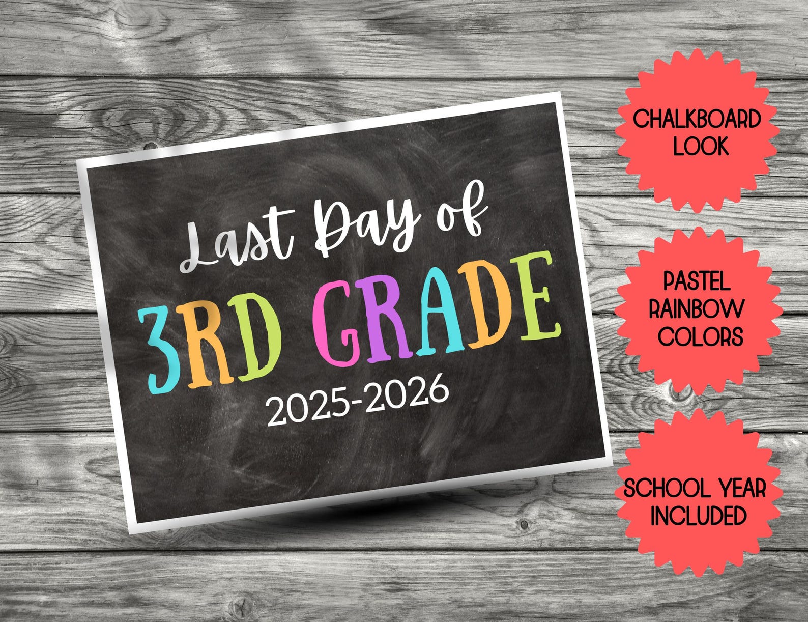 Last Day of School Sign Printable, Printable Last Day of School Sign ...