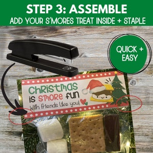 Christmas Smore Tag Printable, Christmas Smores Favor Tag, Smores Treat ...