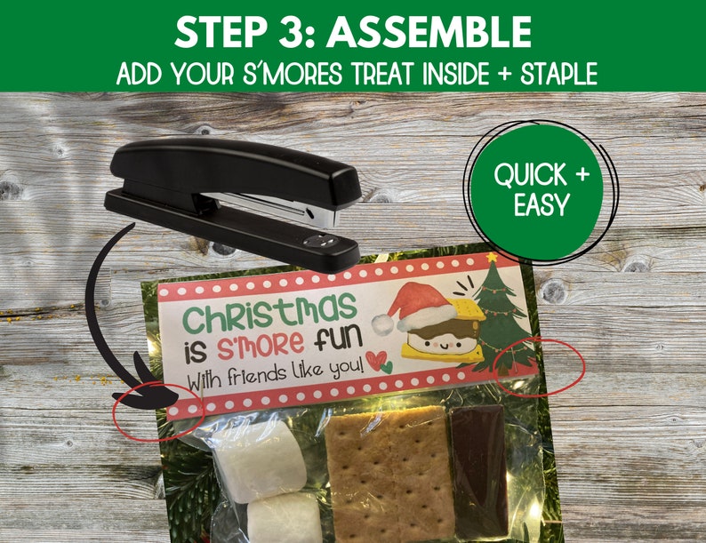Christmas Smore Tag Printable, Christmas Smores Favor Tag, Smores Treat ...
