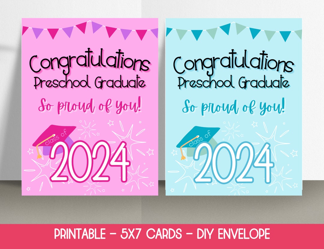 Preschool Graduation Card Printable, Preschool Graduation Gift ...