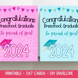 Preschool Graduation Card Printable, Preschool Graduation Gift ...