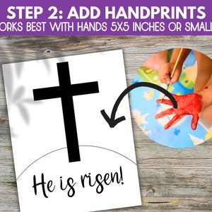 He is Risen Craft, Easter Handprint Craft, He is Risen Cross, Easter ...
