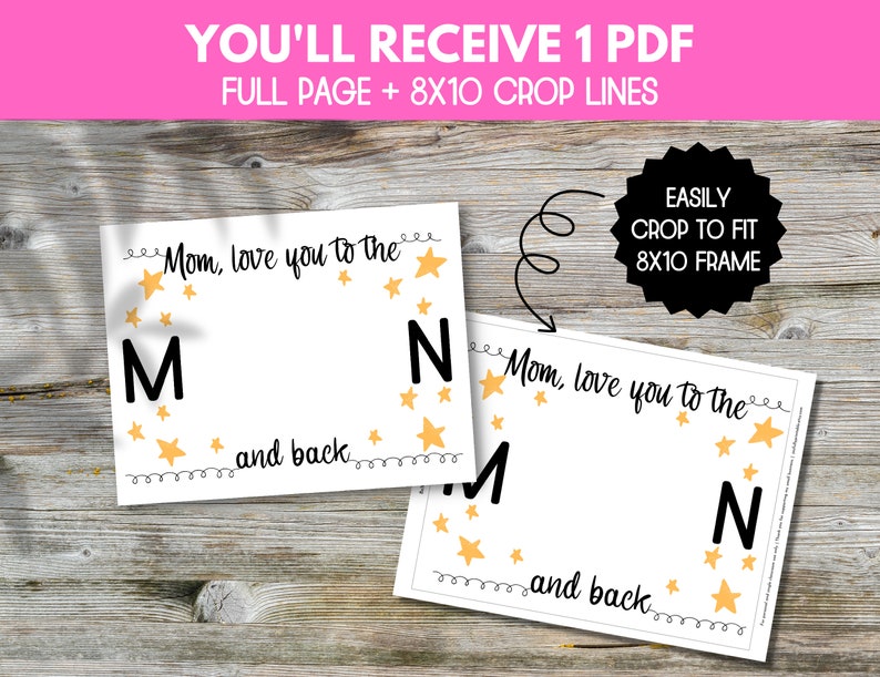 Love You to the Moon and Back, Mother's Day Printable Handprint Art ...