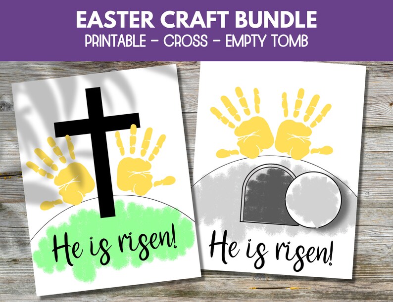 He is Risen Craft Easter Handprint Craft He is Risen Cross - Etsy