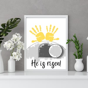 He is Risen Craft, Easter Handprint Craft, He is Risen Cross, Easter ...