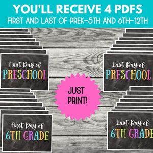 First and Last Day of School Sign Bundle, First Day of School Sign ...