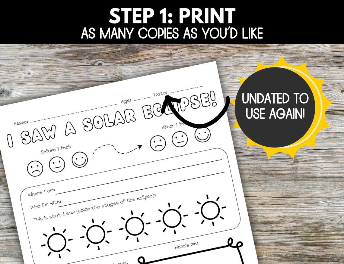 Solar Eclipse 2024, Solar Eclipse Worksheet, Solar Eclipse Activity ...