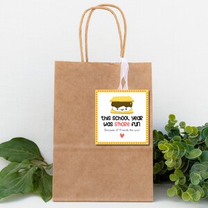 Last Day of School Treat Bag Topper Printable, S'mores Gift Tag, End of ...