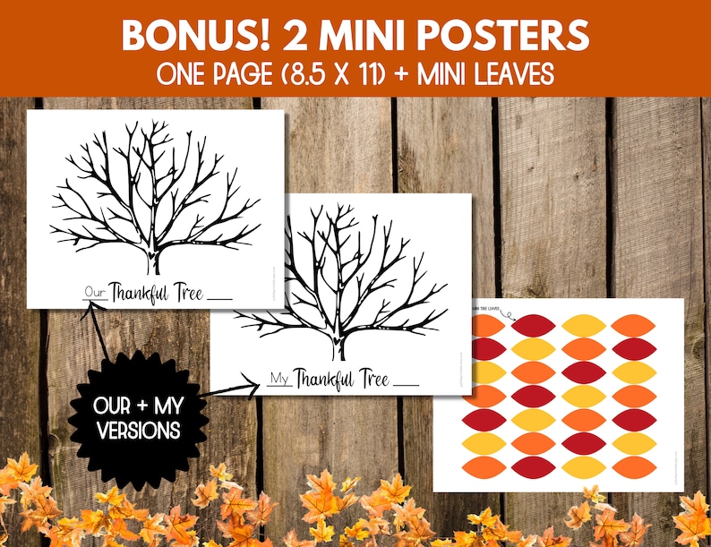 Thankful Tree Poster Printable, Thanksgiving Tree, Gratitude Tree ...