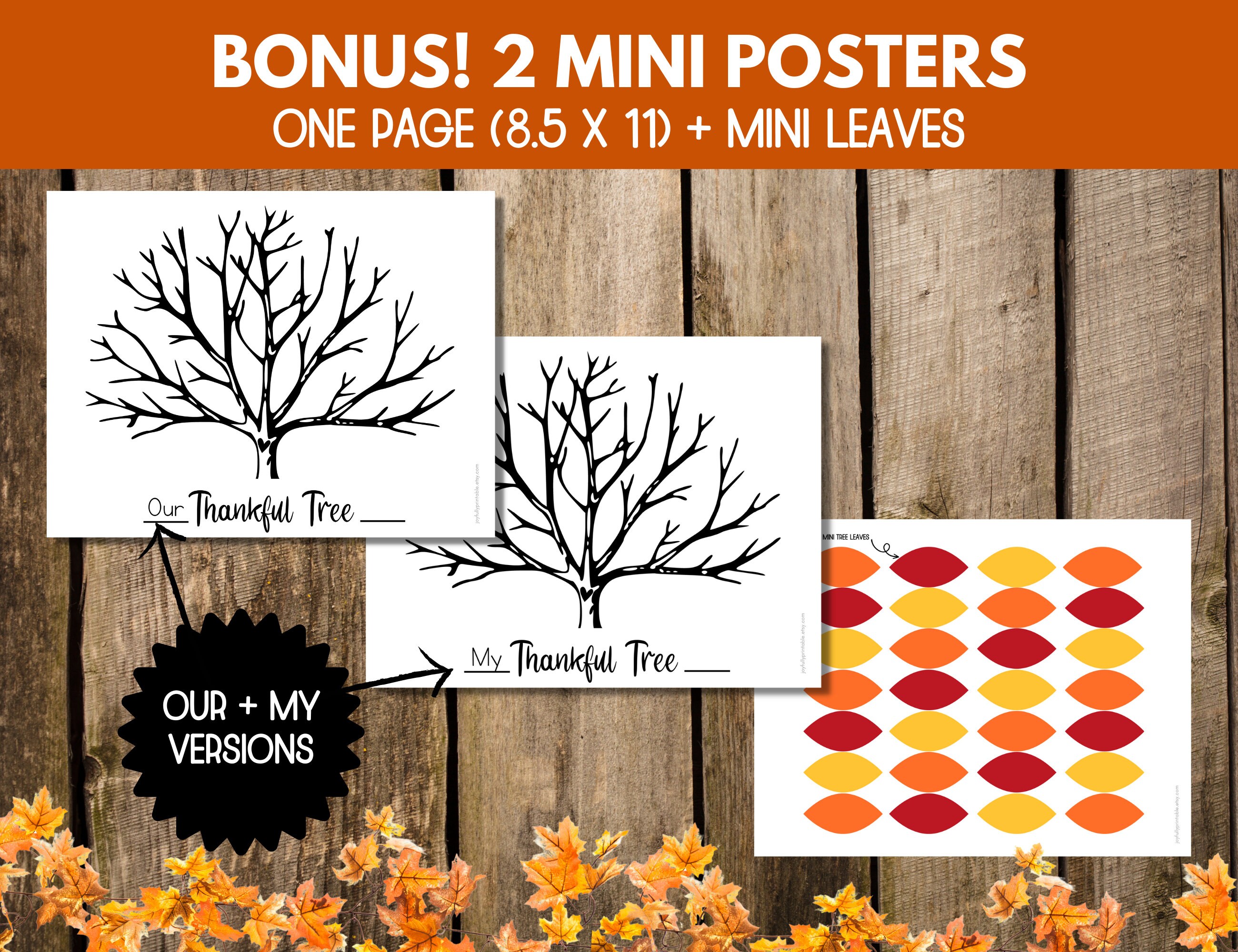 Thankful Tree Poster Printable, Thanksgiving Tree, Gratitude Tree ...