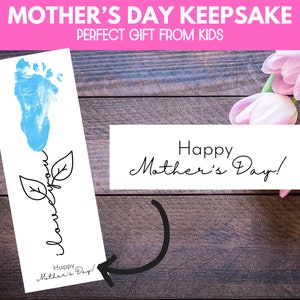 Mother's Day Bookmark Printable, Mother's Day Handprint, Baby Handprint ...