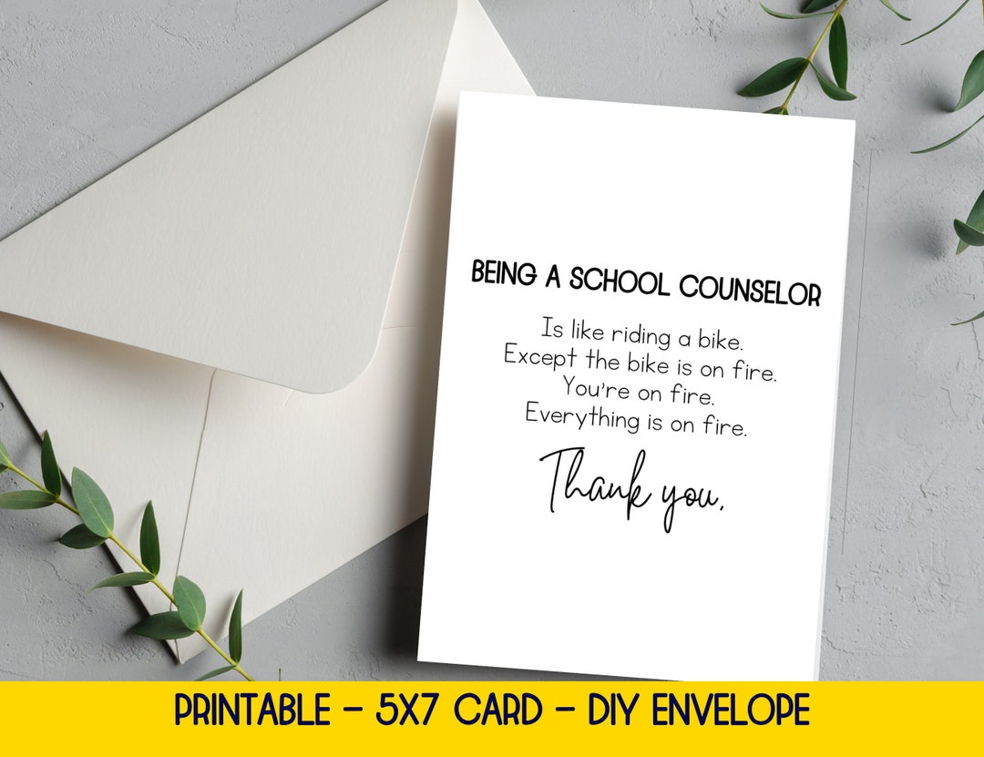 School Counselor Appreciation Printable Card, School Counselor Thank ...