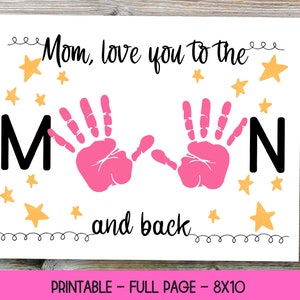 Love You to the Moon and Back, Mother's Day Printable Handprint Art ...