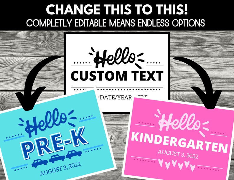 Editable First and Last Day of School Sign First Day of - Etsy