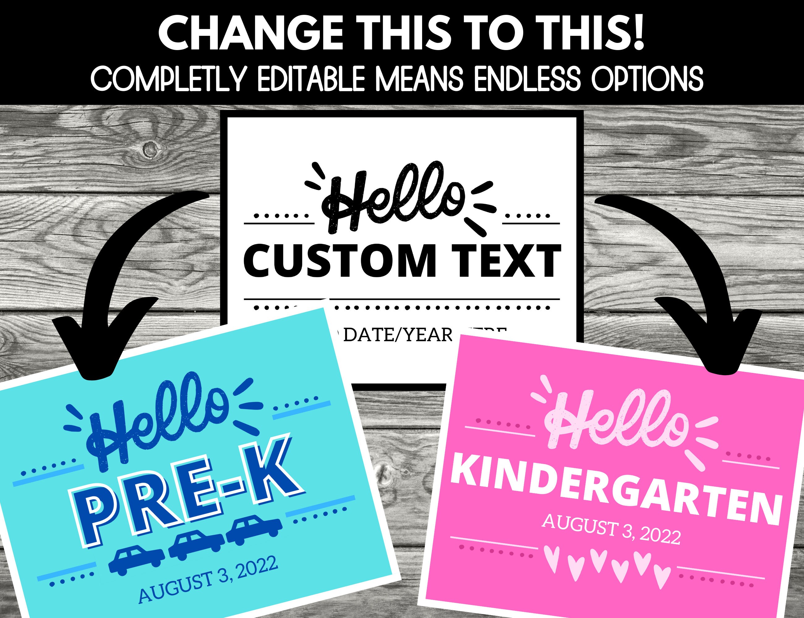 Editable First and Last Day of School Sign First Day of - Etsy