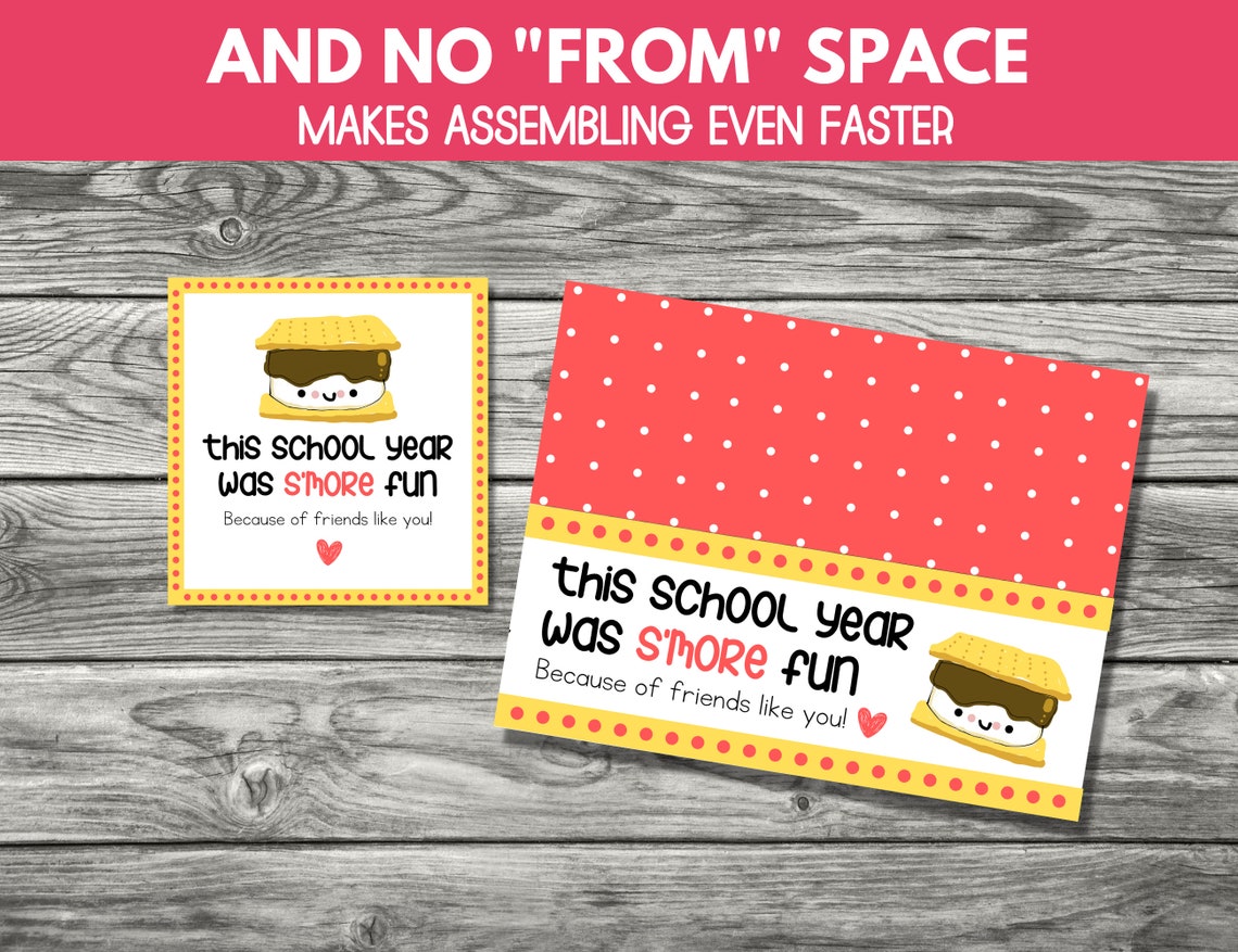 Last Day of School Treat Bag Topper Printable, S'mores Gift Tag, End of ...