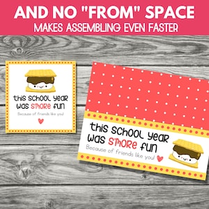 Last Day of School Treat Bag Topper Printable, S'mores Gift Tag, End of ...
