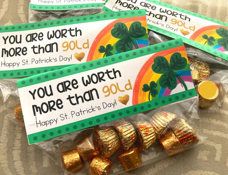 St. Patrick's Day Treat Bag Topper Printable, St Patricks Day Tag, St ...