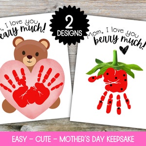 I Love You Berry Much Handprint Printable, Mothers Day Handprint ...