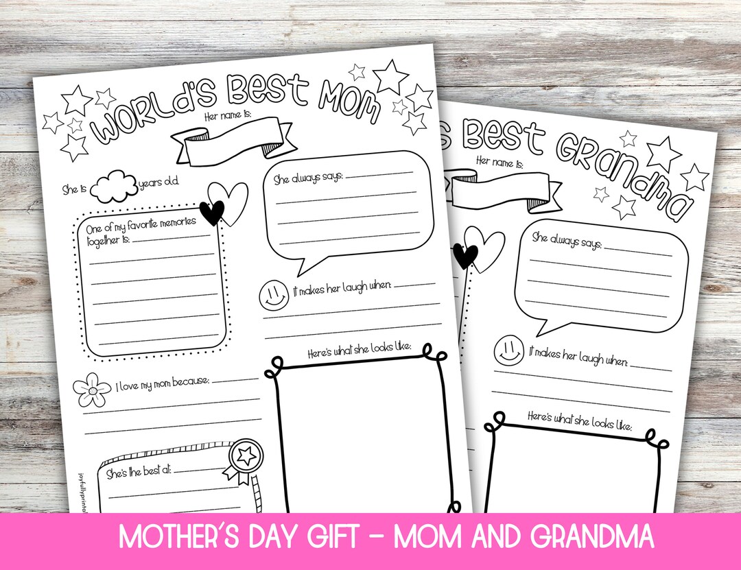All About Mom Printable, All About My Mom, All About Grandma, Mother's ...