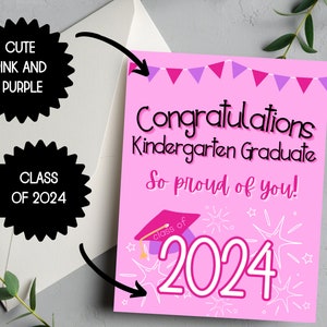 Kindergarten Graduation Cards Printable, Kindergarten Graduation Gift ...