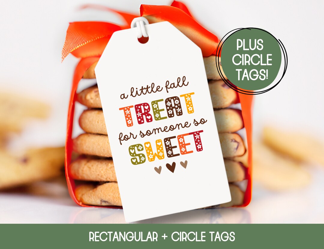 Printable Fall Cookie Tag, Fall Teacher Gift Tag, Thanksgiving Gift Tag ...