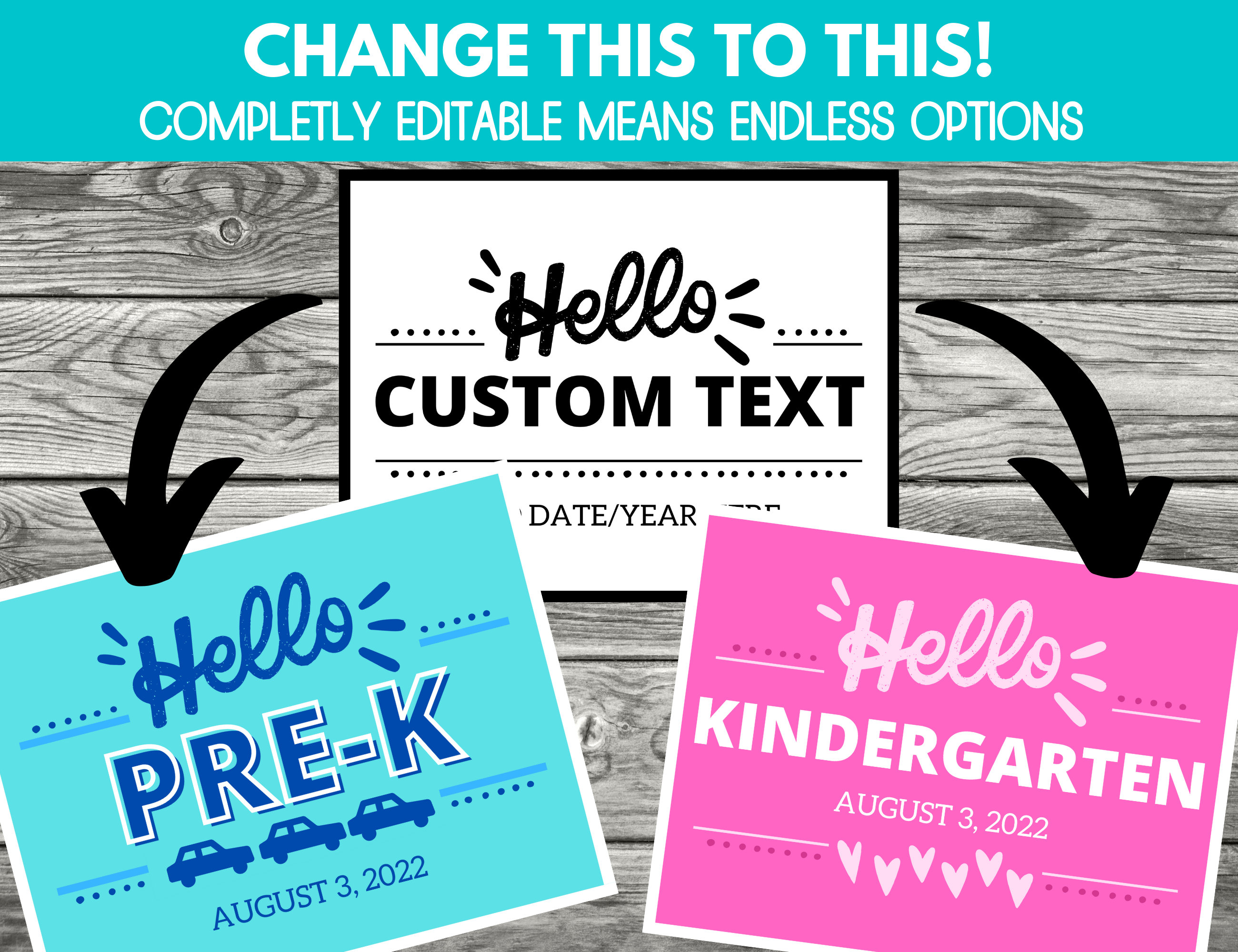 Editable First and Last Day of School Sign, First Day of School Sign ...