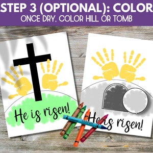 He is Risen Craft, Easter Handprint Craft, He is Risen Cross, Easter ...