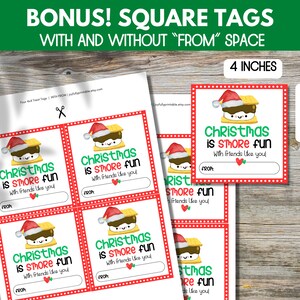 Christmas Smore Tag Printable, Christmas Smores Favor Tag, Smores Treat ...