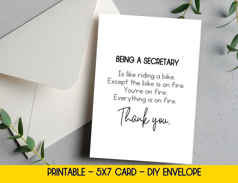 School Secretary Appreciation Card Printable, School Secretary Thank ...
