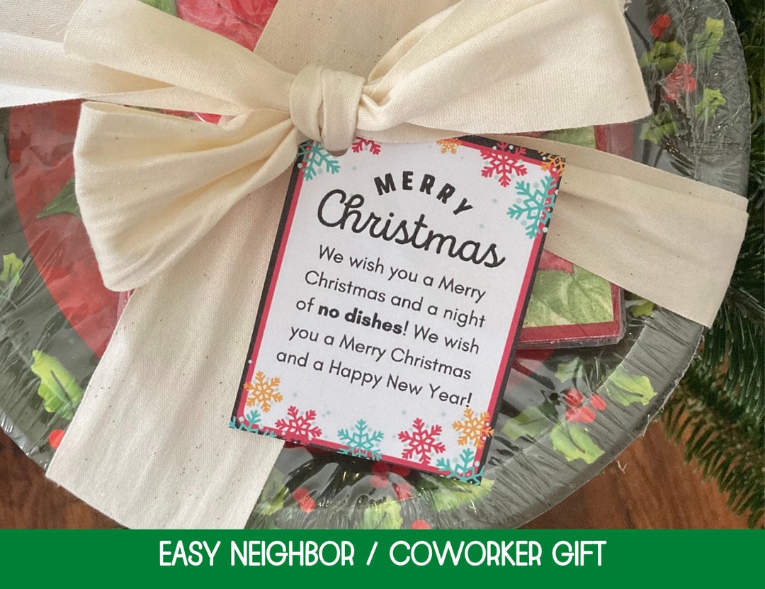 No Dishes Christmas Gift Tag, Holiday Gift Tag, Christmas Neighbor Gift ...
