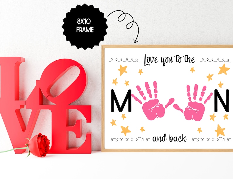 Love You to the Moon and Back Printable Handprint Art - Etsy
