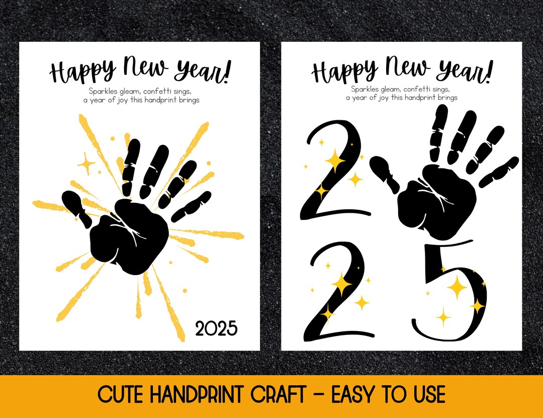 Happy New Year 2025, 2025 Handprint Art, New Years Day Activity, 2025 ...