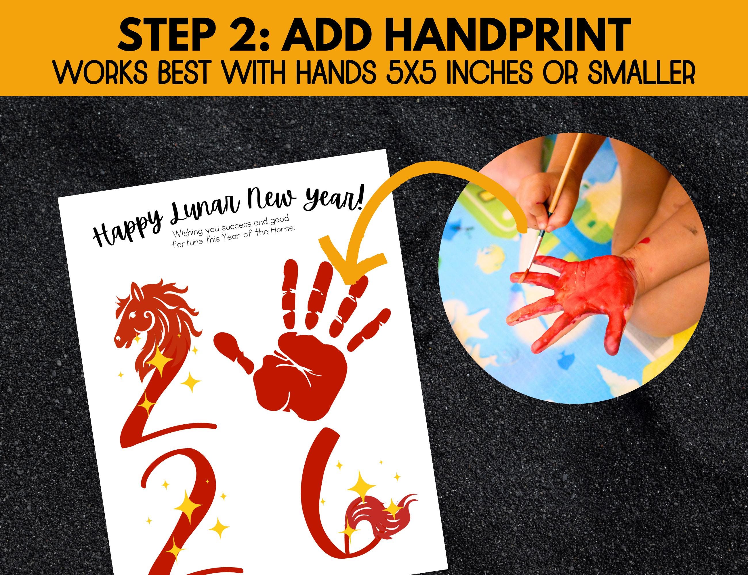 Chinese New Year Handprint, Lunar New Year, Year of the Horse ...