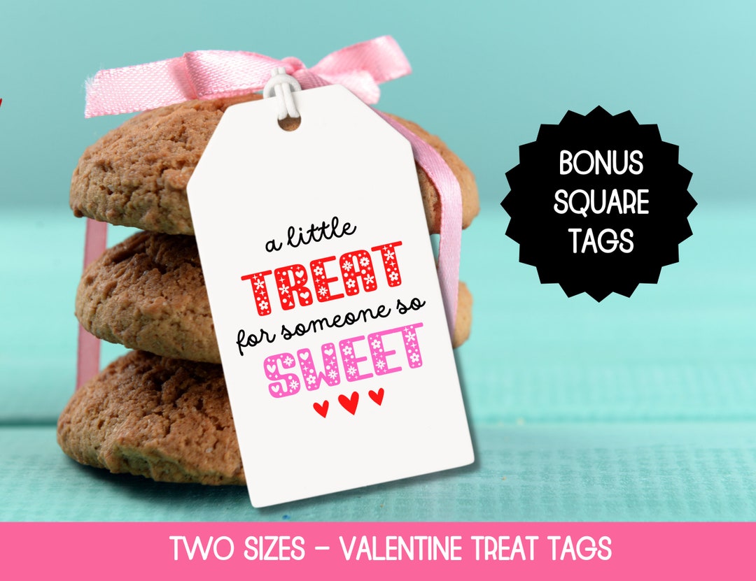 Printable Valentines Day Treat Tags, Valentines Cookie Tag Template ...