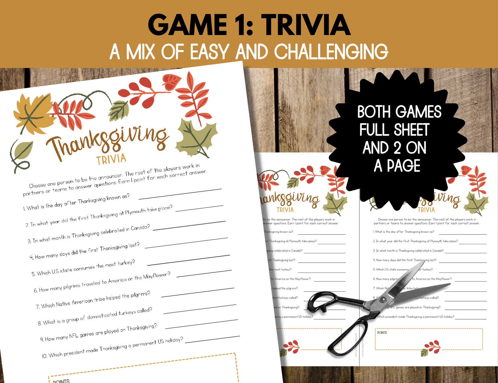 Thanksgiving Trivia Games, Thanksgiving Games for Family, Thanksgiving ...