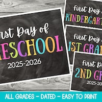 Printable First Day of School Last Day School Printable First Day of ...