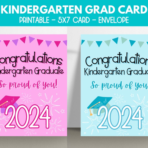 Kindergarten Graduation Card - Etsy