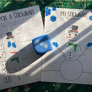 Roll A Snowman Game Printable, Build A Snowman, Preschool Class Party ...