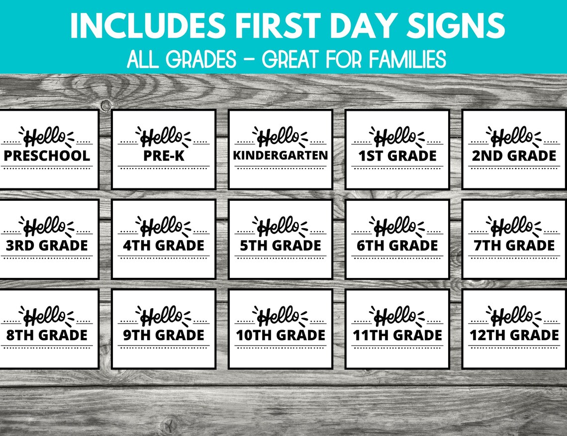 First and Last Day of School Sign Printable, First Day of School Sign ...