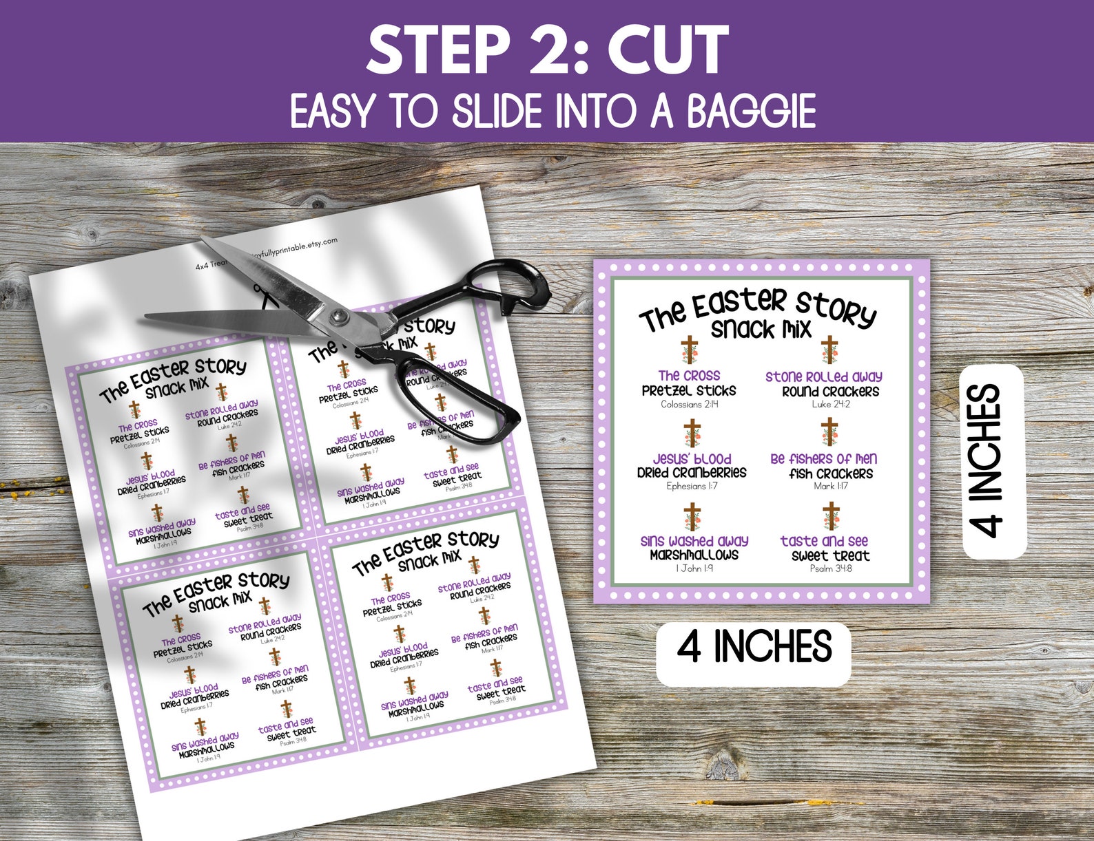 The Easter Story Snack Mix Printable, Treat Bag Topper, Easter Party ...