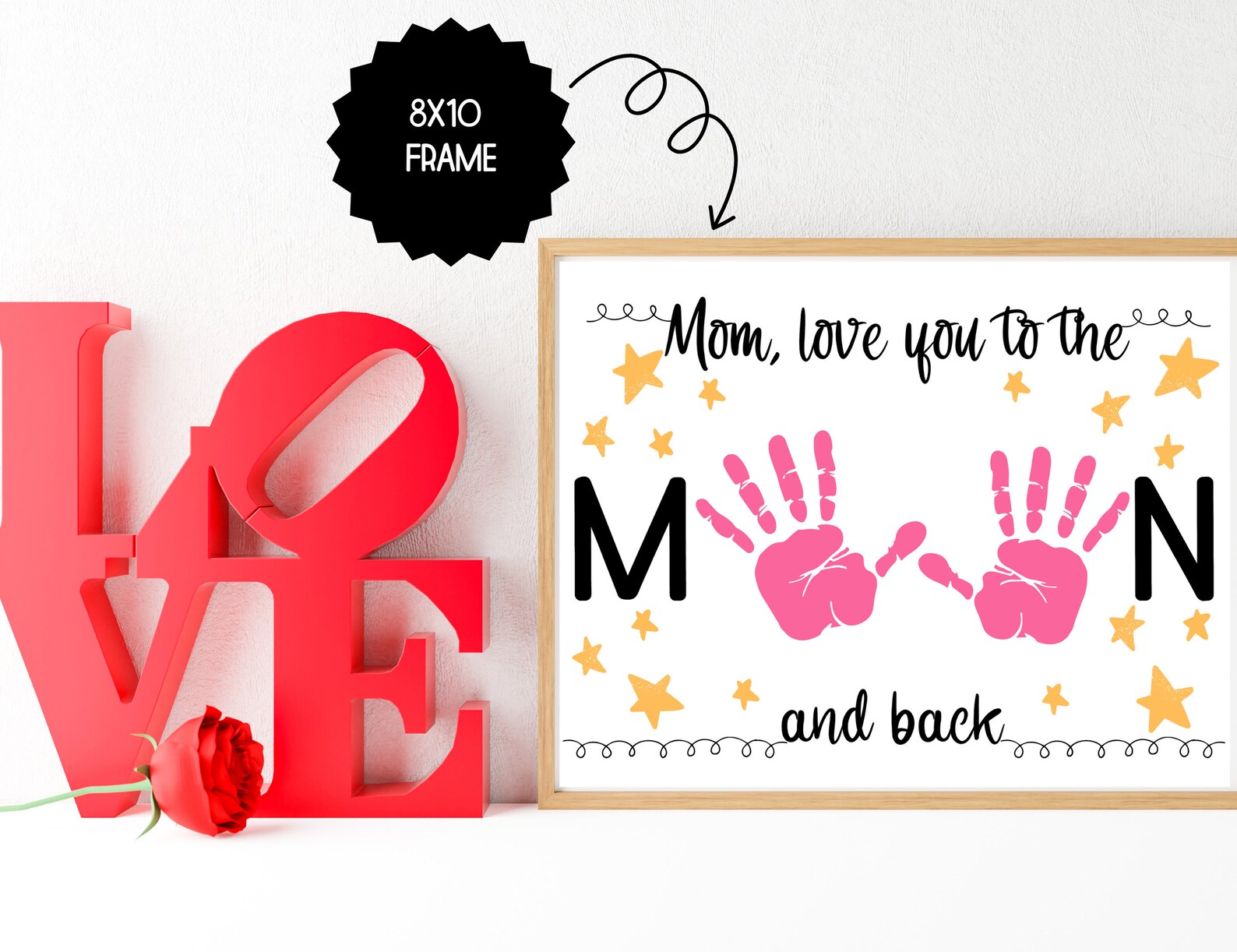 Love You to the Moon and Back, Mother's Day Printable Handprint Art ...
