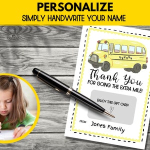 Bus Driver Gift Card Holder Printable, Bus Driver Appreciation Gift Tag ...