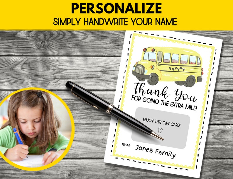 Bus Driver Gift Card Holder Printable Bus Driver Appreciation - Etsy