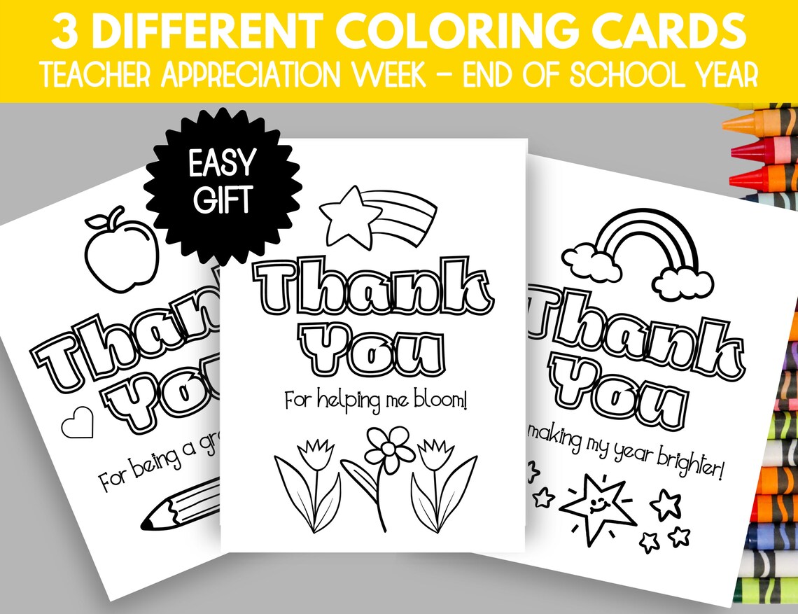 Teacher Appreciation Card Printable Thank You Card for - Etsy