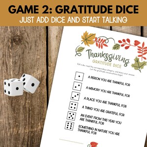 Gratitude Dice, Candy Dice Printable, Thanksgiving Candy Dice ...