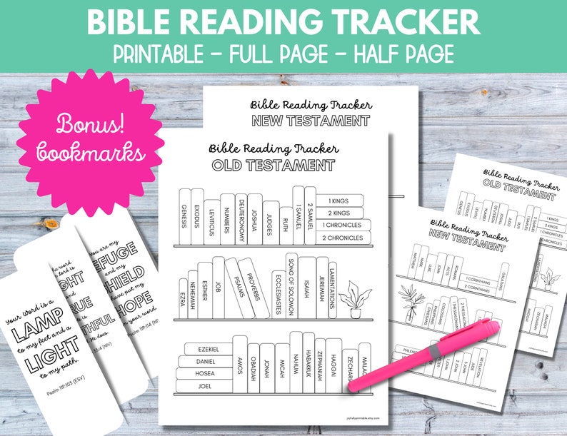 Books of the Bible Printable Bible Reading Tracker Bible - Etsy