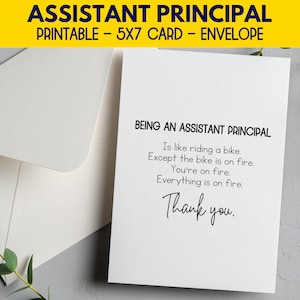 Assistant Principal Appreciation Card Printable Assistant - Etsy
